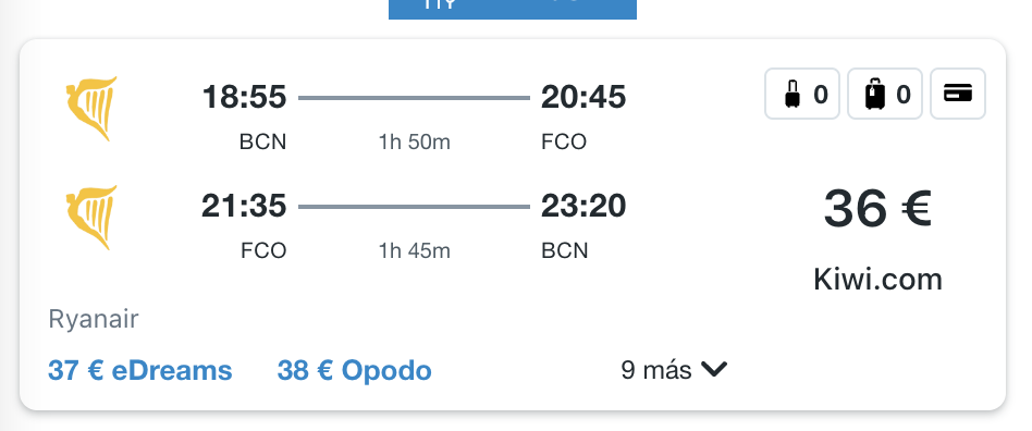 Vuelos directos a Roma 🇮🇹