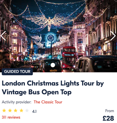 London Christmas lights tour on a vintage open top Routemaster bus🎄
