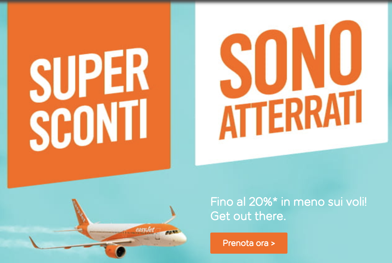 Promo Easyjet🧡 sconti fino al 20% e voli da SOLI 10€ a tratta ️